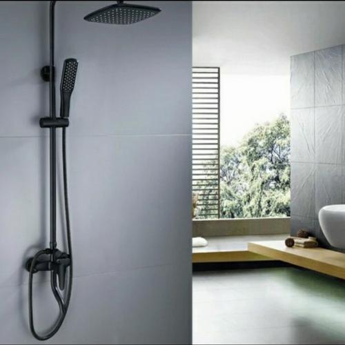 Jual Shower tiang black hitam mixer panas dingin model onda /Kran ...