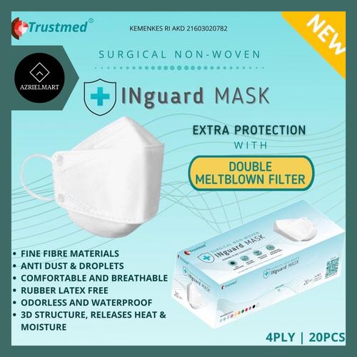 Jual Masker Medis Trustmed Inguard Mask 4ply 3D Earloop N94 N95 Isi ...