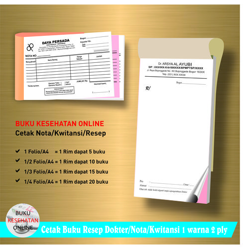 Jual Buku Resep Dokter - Nota - Kwitansi NCR Rangkap 2 ply - Kab. Bogor ...