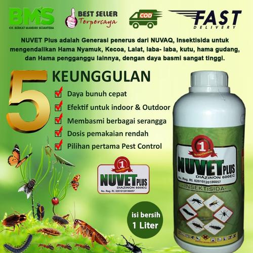 Jual NUVET PLUS 600EC Efektif Mengendalikan Hama Nyamuk. Kecoa. Lalat ...