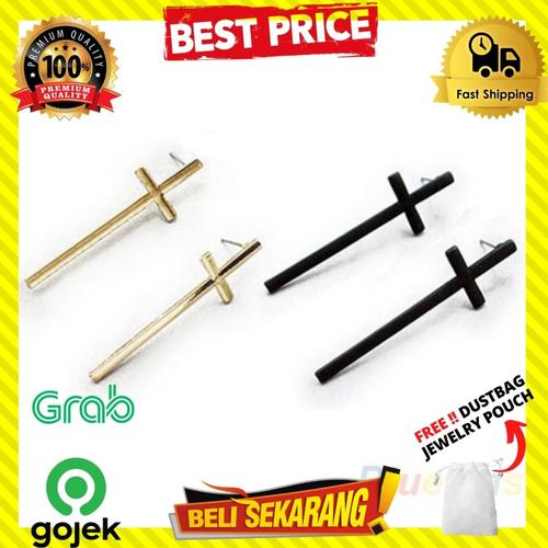Jual 1PASANG ANTING TINDIK TUSUK PRIA WANITA UNISEX SALIB PUNK SIMPLE ...