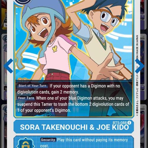 Jual Digimon Card Sora Takenouchi & Joe Kido BT5-088 R - Kota Pontianak ...