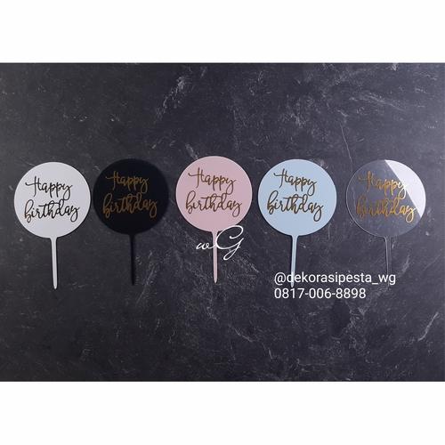 Jual Topper Cake / Hiasan Kue - Happy Birthday - Motif Bulat - Mix ...