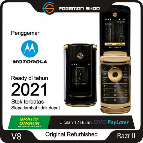 Jual Motorola V8 Razr II HP Langka Refurbish 2021 - Black Gold - Kab ...