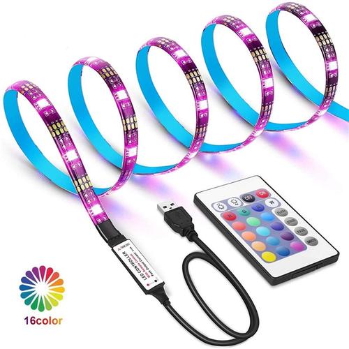 Jual USB Mood Light 5V Led Strip 5050 RGB dengan Remote Control 24 key ...