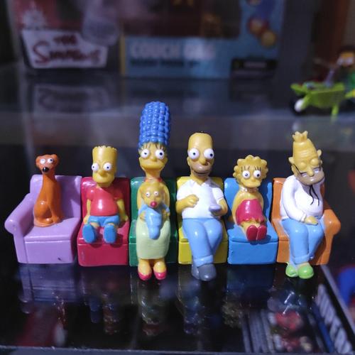 Jual the simpsons mini figure cough gag set - homer bart marge lisa ...