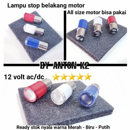 Jual LAMPU STOP MOTOR/BOLAM LAMPU REM BELAKANG MOTOR LED 12 VOLT AC/DC ...