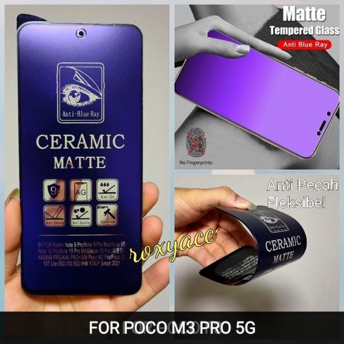 Jual blue light tempered glass poco M3 pro 5G anti fleksibel ceramic matte - tg layar, poco M3 ...