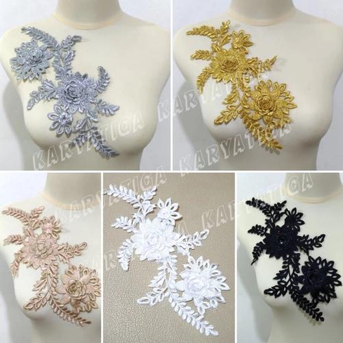 Jual Renda Bordir Aplikasi / Tabur Bunga - Batch 1 - Biru Navy ...