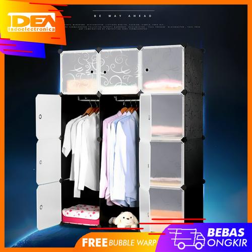 Jual Magic Wardrobe Lemari Baju Plastik DIY 12 Pintu - Black - Kota ...
