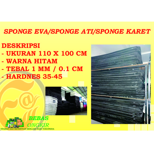 Jual SPON 1 mm KARET ATI EVA SPONGE LEMBARAN HITAM TEBAL 1 MM - Kota ...