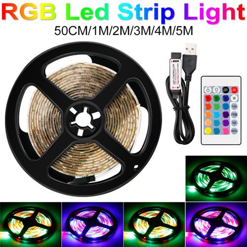 Jual USB Mood Light 5V Led Strip 5050 RGB dengan Remote Control 24 key ...