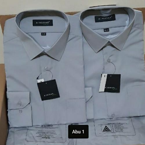 Jual KEMEJA ALISAN LENGAN PANJANG ABU2 MUDA ( REGULER ) 14,5 SAMPAI 16 ...