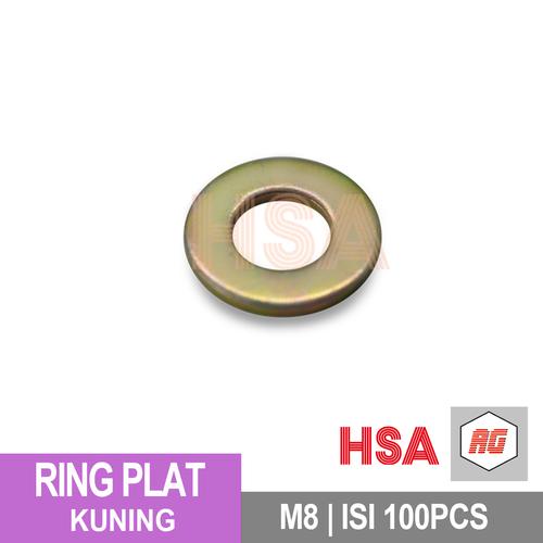 Jual RING PLAT / WASHER PLATE M8 KUNING | ISI 100PCS - Kab. Tangerang ...