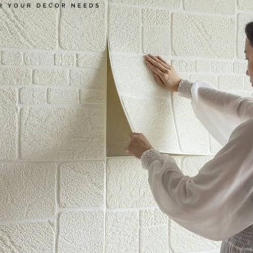 Jual wallpaper foam peredam panas dan suara batu alam bata putih - Kota ...