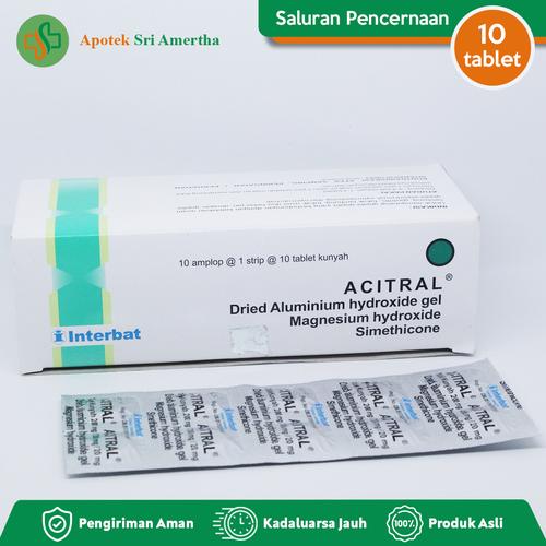 Jual Acitral 1 Strip isi 10 Tablet Kunyah Mengatasi Gangguan Pencernaan ...