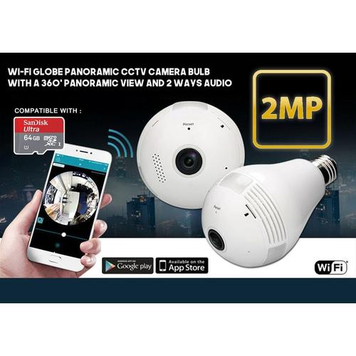 Promo CCTV Bola Lampu IP Camera 360 Degree Wireless IP Fisheye ...
