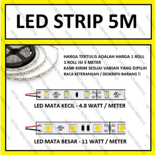 Jual Lampu LED Strip 5 Meter Mata Kecil Indoor In Door - Cool White ...