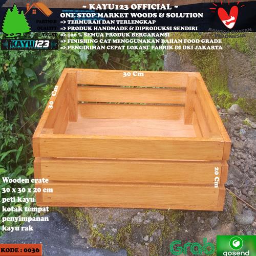 Jual Wooden Crate 30x30x20 cm kotak kayu serbaguna storage box ...