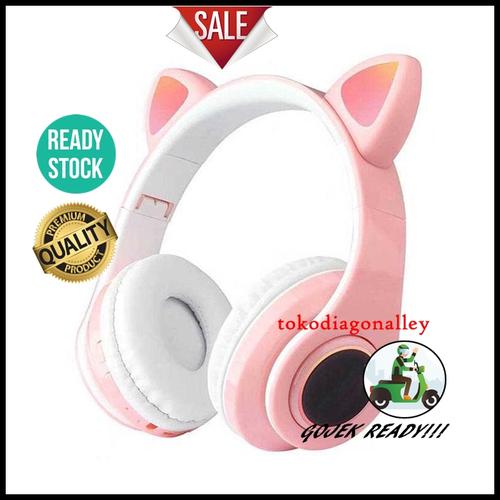 Jual Headset Bluetooth Bando Motif Kucing Headphone Lucu Untuk Anak ...
