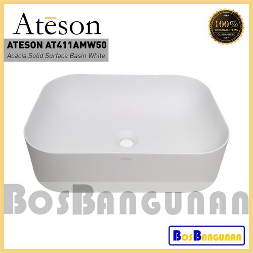 Jual Wastafel Ateson AT411AMW50 / Washtafel Putih Solid Surface White ...