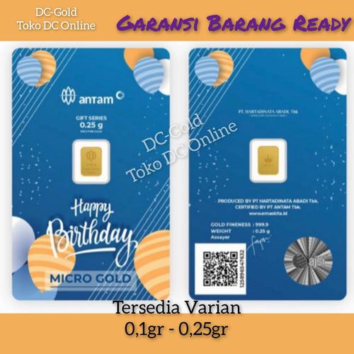 Jual Micro Gold Antam - Hartadinata 0,1 gr - 0,25 gr Happy Birthday - 0 ...