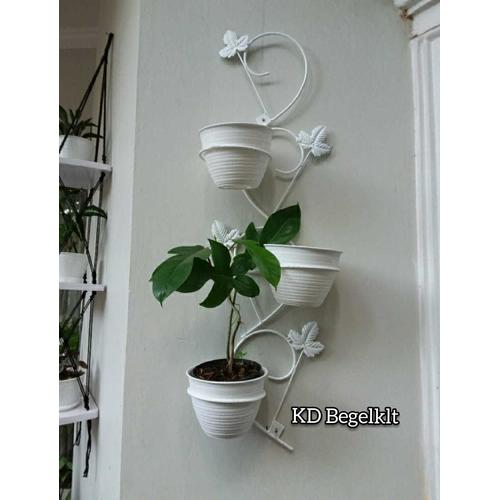 Jual standing pot dinding Ulir / rak bunga besi tempel dinding ulir ...
