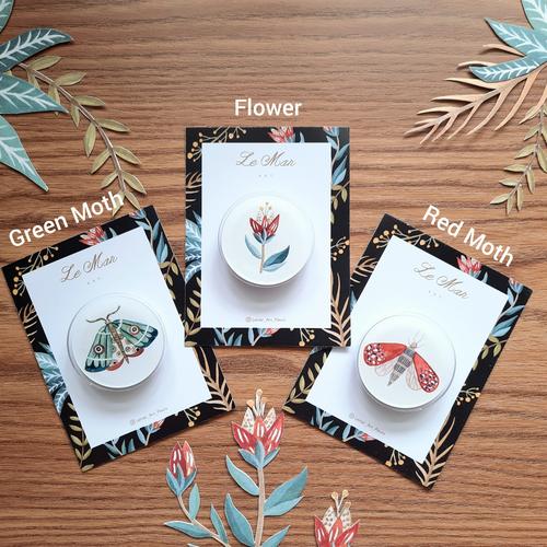 Jual Pop Socket acrylic / holder/ phone grip - moth bungaflower kupu ...