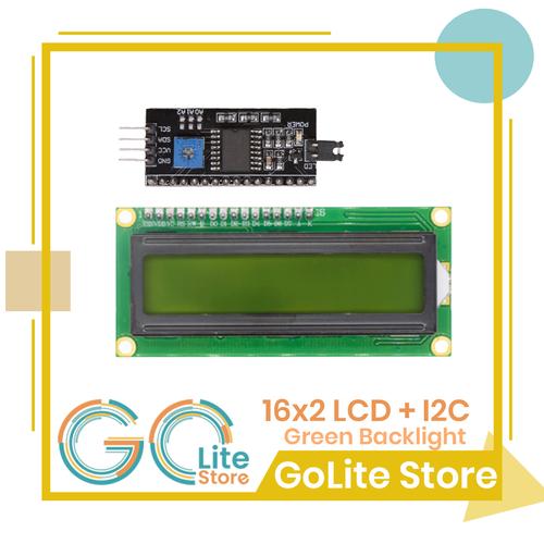 Promo LCD Character 16x2 Green Backlight + I2C IIC Module Backpack ...