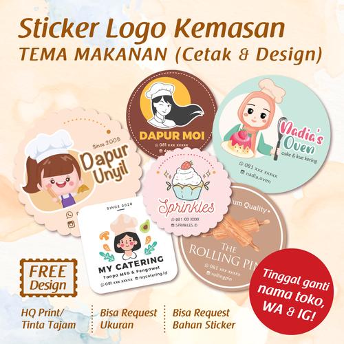 Jual [Isi 45-150pcs]Sticker Logo Makanan/Cetak Sticker Logo/Cutting ...
