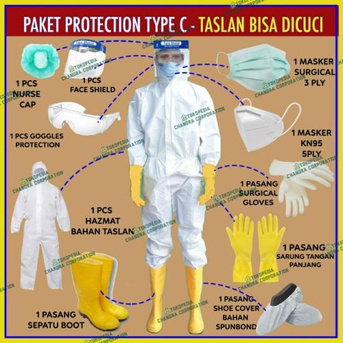 Jual APD Level 3 Lengkap Full Set Baju APD Coverall Bisa Dicuci TYPE C ...