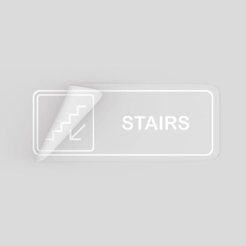 Jual stiker penanda tangga turun - wayfinding sticker - down stairs ...