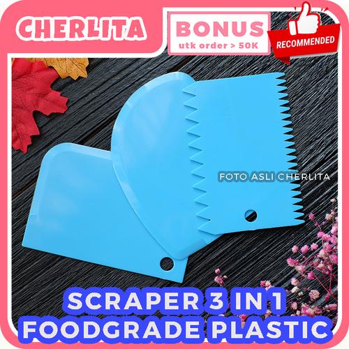 Jual Scraper Buttercream Scrapper Roti Set Isi 3 Jenis Scraper ...