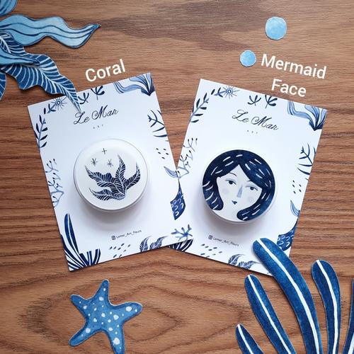Jual Pop Socket acrylic / holder/ phone grip -mermaid coral - Mermaid ...
