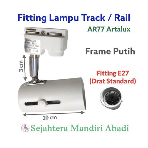 Jual Kap Lampu Sorot Spotlight Track E27 Putih Rell 3cm AR77 Artalux ...
