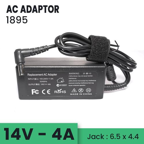 Jual Adaptor Led monitor 14v 4a dc 6.5x4.4mm pin 1895 samsung - Adapter ...
