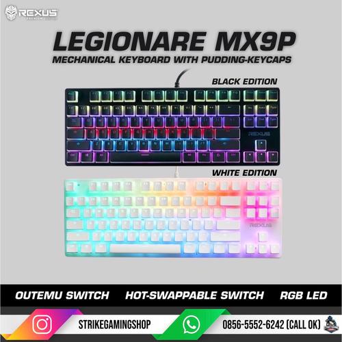 Jual REXUS LEGIONARE MX9P / MX9 PUDDING TKL RGB GAMING KEYBOARD - Hitam ...
