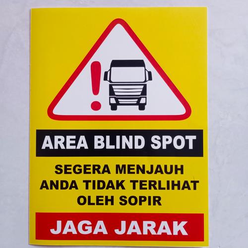 Jual stiker sign 15x20.Area BLIND SPOT JAGA JARAK AMAN MOBIL TRUK ...