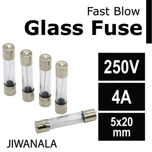 Jual Sekring Kaca Glass Fuse 4A 250V 5x20mm Fast Blow - Kota Surabaya ...
