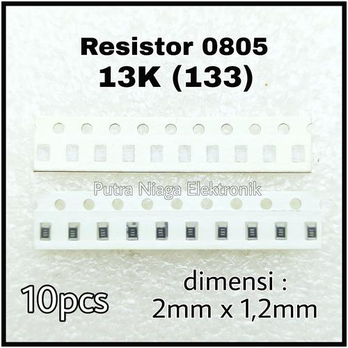 Jual (10pcs) Resistor SMD 0805 13K Tahanan 13Kohm 13 K Marking: 133 ...