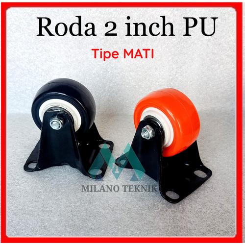 Jual Roda 2 inch PU Mati+Bearing caster Troli Rubber karet 2" inch ...