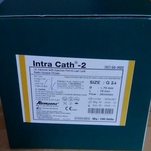 Jual IV CANNULA INJECTION PORT & WINGS 24G | INTRACATH | BOX ISI 100 ...