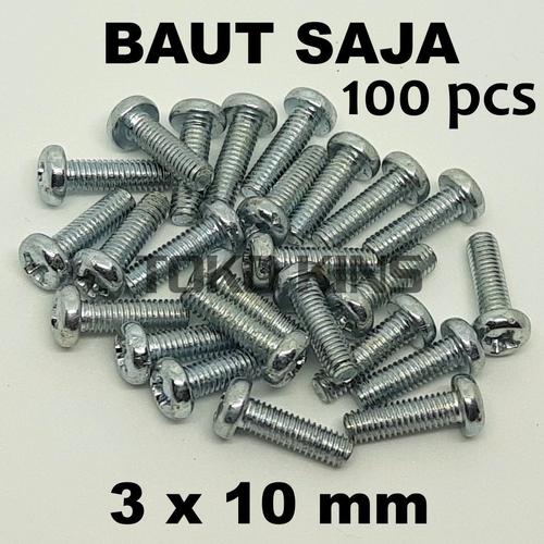 Jual Baut kepala obeng plus 3mm 3 x 10mm JP M3 x 10 per 100 pcs - Jakarta Barat - TOKO KINS ...