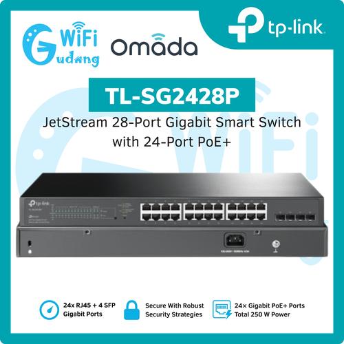Jual TP-LINK TL-SG2428P JetStream 24-Port Gigabit PoE+ Smart Switch + 4 ...