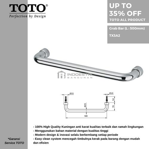 Promo Grab Bar TOTO TX3A2 (500mm) / Pegangan Kamar Mandi TOTO TX3A2 ...