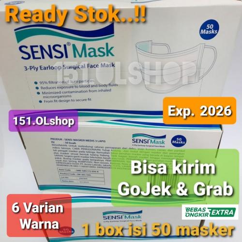 Jual Masker SENSI Mask 3ply EarLoop Surgical Face Mask #Ready Stok ...