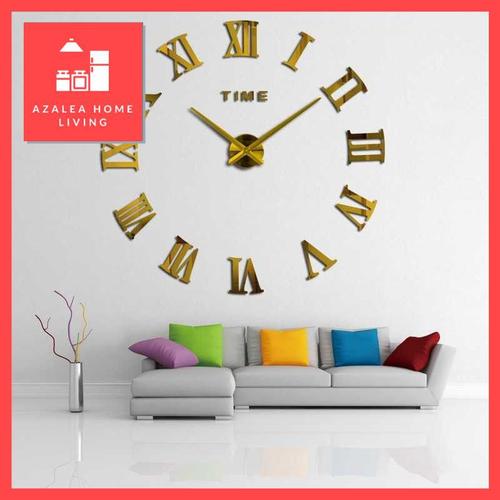 Jual Jam Dinding Besar Akrilik Tempel Tembok Elegan 80-130cm Angka ...