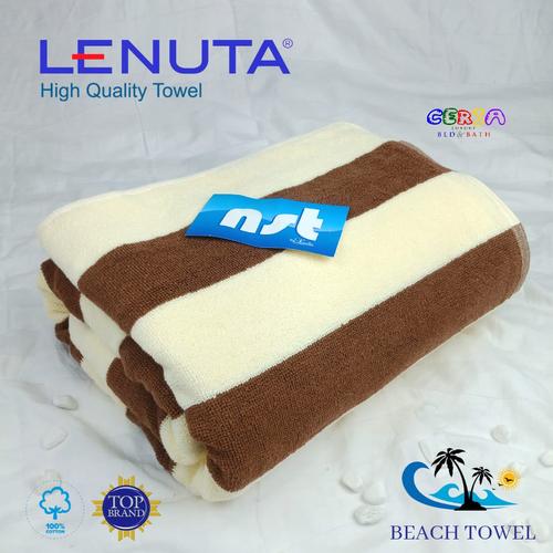 Jual Handuk Tebal Dewasa Pantai Jumbo Lenuta Nst Stripe 95x150-Cream ...