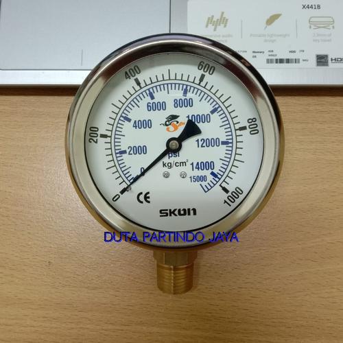 Jual Pressure Gauge Raket 4 inch 1000 bar (kg/cm2) Merk SKON 15000 psi - Jakarta Barat - Duta ...