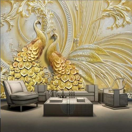 Jual WALLPAPER 3D CUSTOM WALLPAPER DINDING BURUNG MERAK PEACOCK BIRD ...